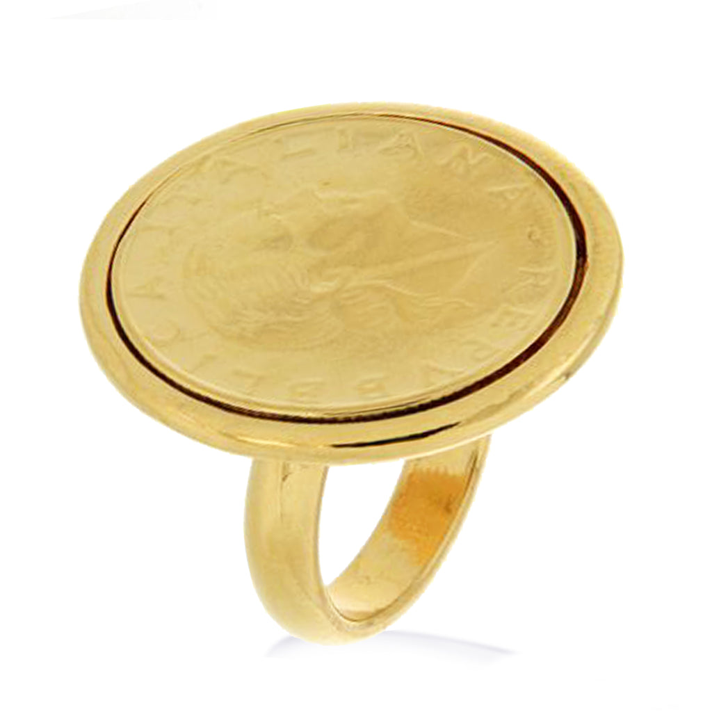 Bronzoro 200 LIRA COIN RING